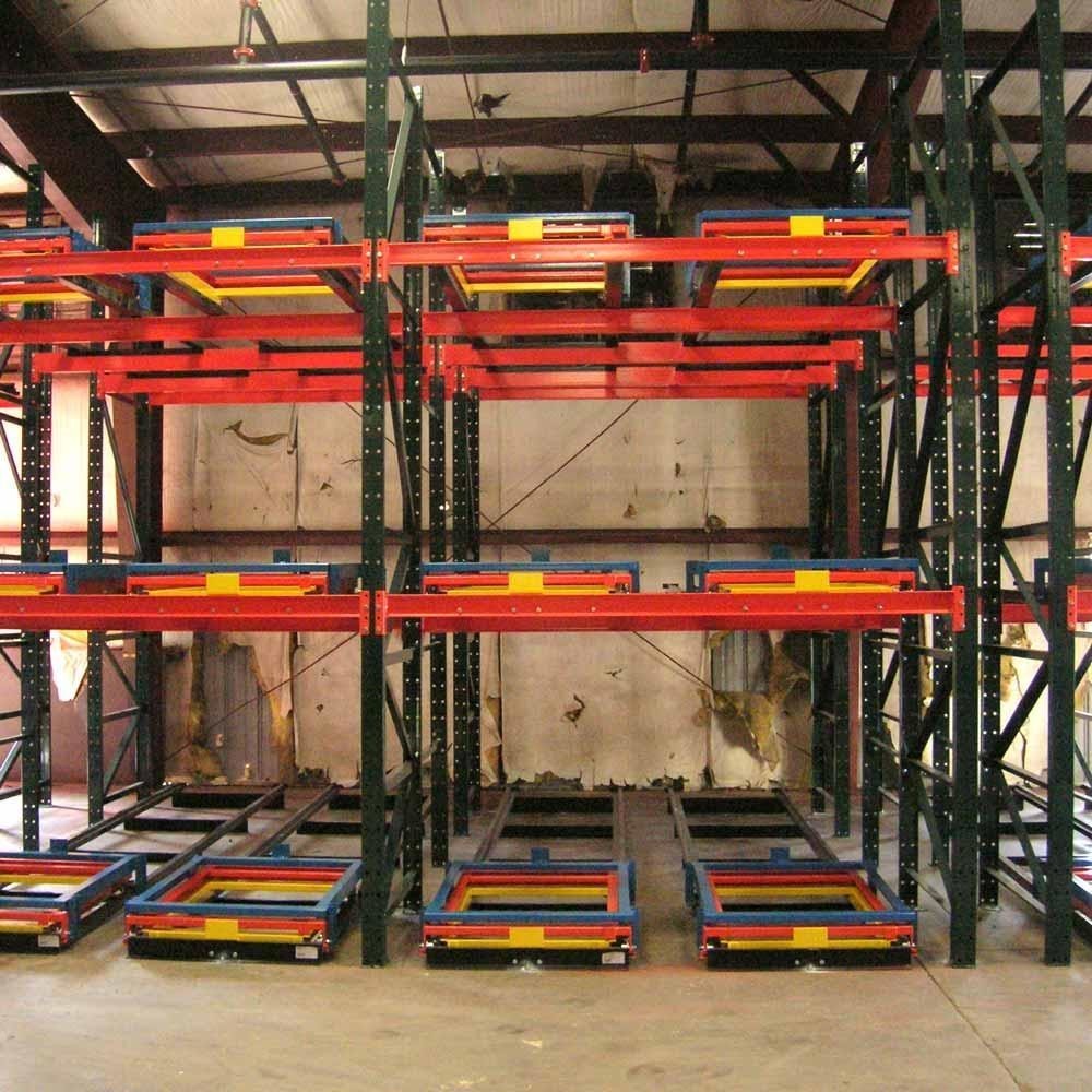 Warehouse Storage Push Back Pallet Racking System for Supermarket Cold ...